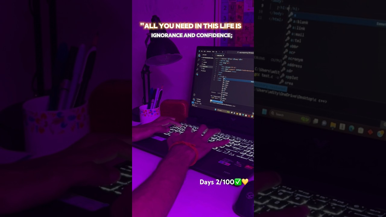 Days 2/100 ✅💛 #100daysofcodechallenge #100daysofcode #coding #javascript #html#100dayschallenge