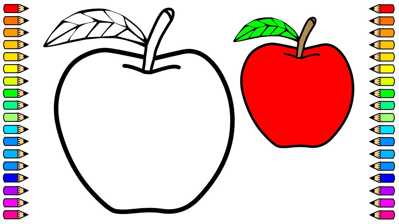 Cómo dibujar una Manzana 🍎🍎/ Dibujo de Manzana / Dibujos para niños