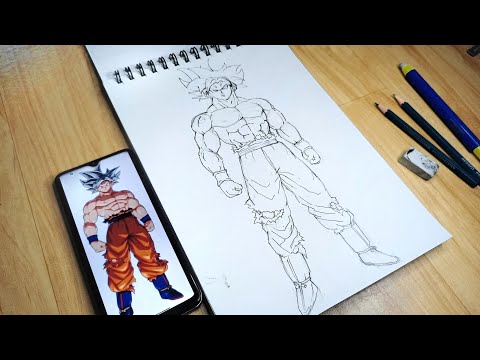 How to Draw Goku (Full Body) | Drawing Goku Ultra Instinct - Dragon Ball Z