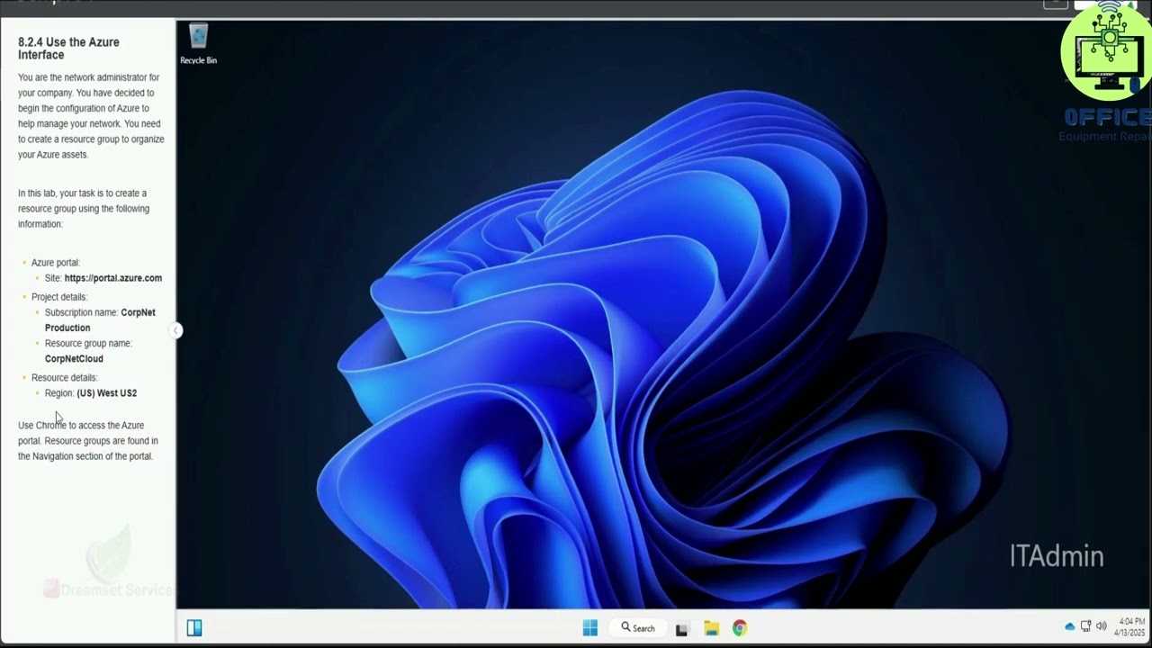 8.2.4 Use the Azure Interface | CompTIA TestOut PC Pro Lab