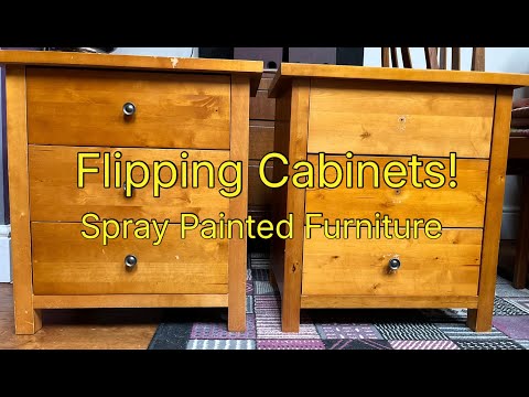 Bedside Cabinet Nightstand Furniture Flip - Rustoleum Furniture Paint Makeover.