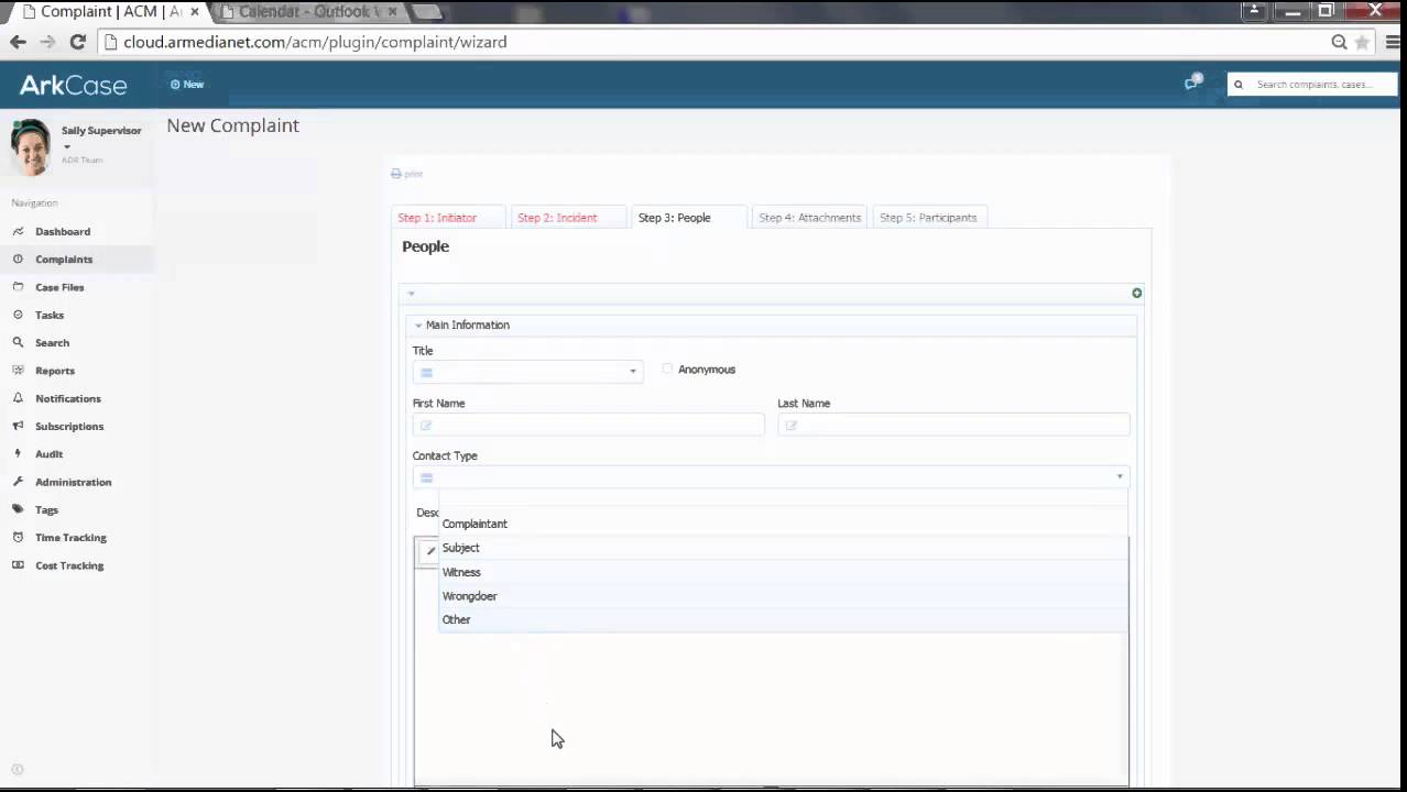 ArkCase   Creating a Complaint