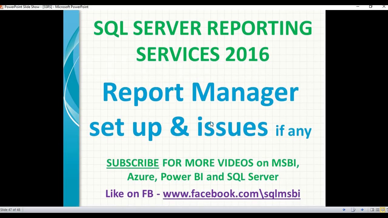 Configure SQL Server Reporting services 2016 | Report Manager Setup in SSRS 2016