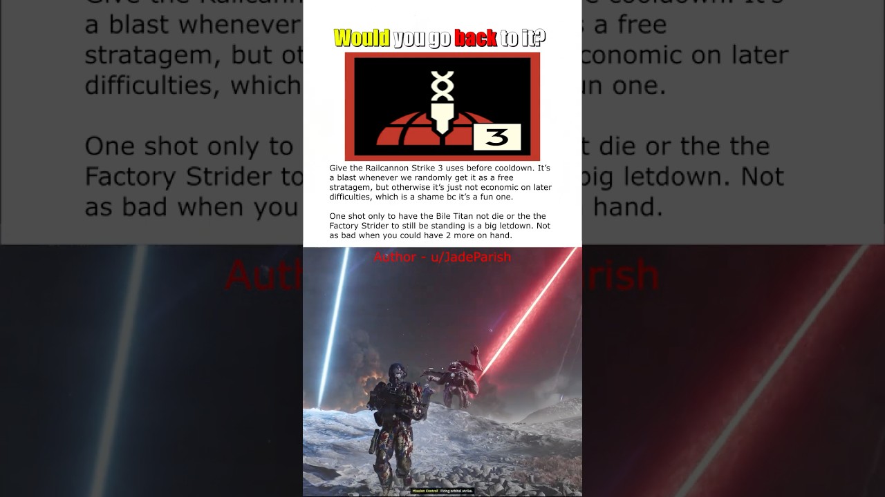 Give the Railcannon Strike 3 uses before cooldown!