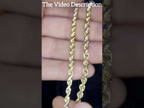 @HARLEMBLING 4mm Compared to 5mm 10k Solid Gold DC Rope Chain! Like & Subscribe! #shorts #jewelry