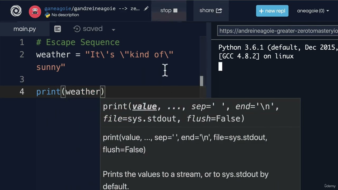 Escape Sequences in python - python basics - python tutorials - #lecture 18