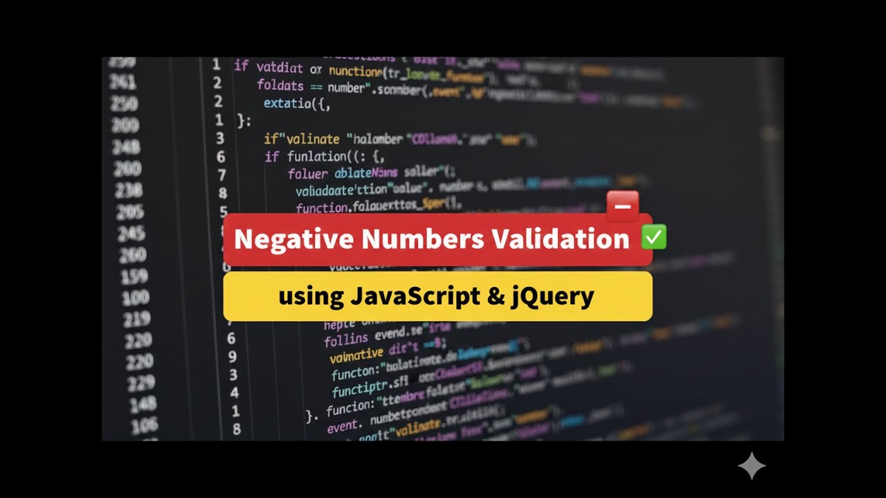 Negative Numbers Validation Using JavaScript and jQuery !