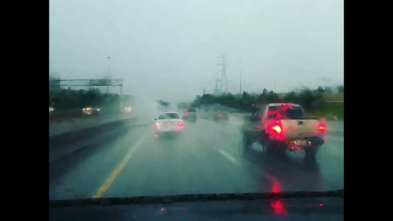 Hydroplaning on Dash Cam