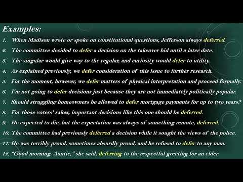 Defer Meaning with Examples