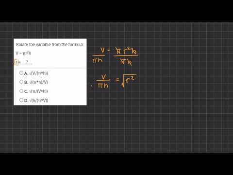 Isolate and Define Variables Video Solution 6