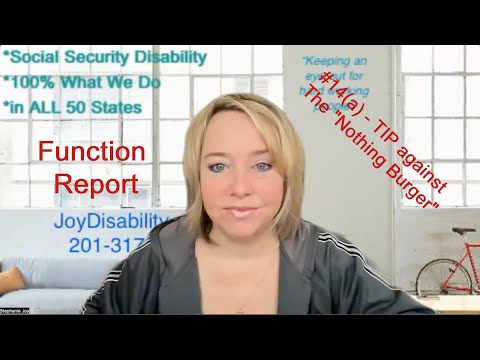 Social Security Disability Function Report Q#14a -The TIP about Saying "Nothing"