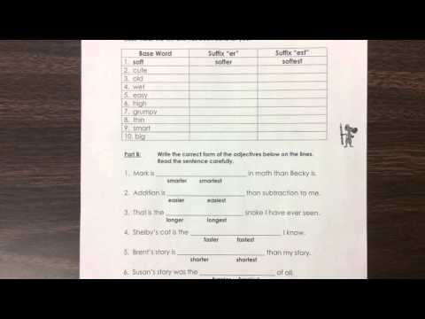 Learning About Suffixes ear and est
