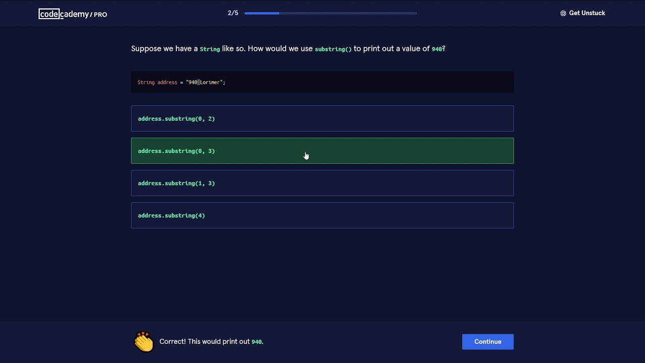 Learn Java - 7.1 Java String Methods Quizz | Codecademy Walkthrough