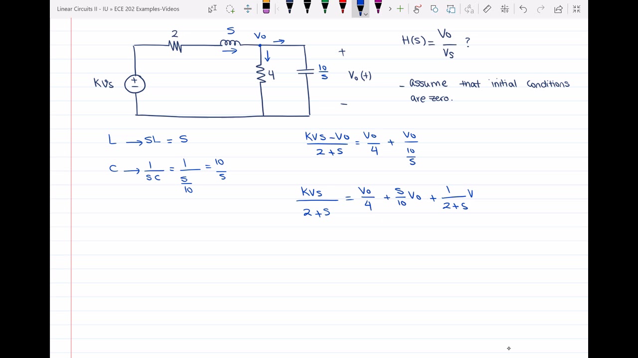 Finding the transfer function of a circuit