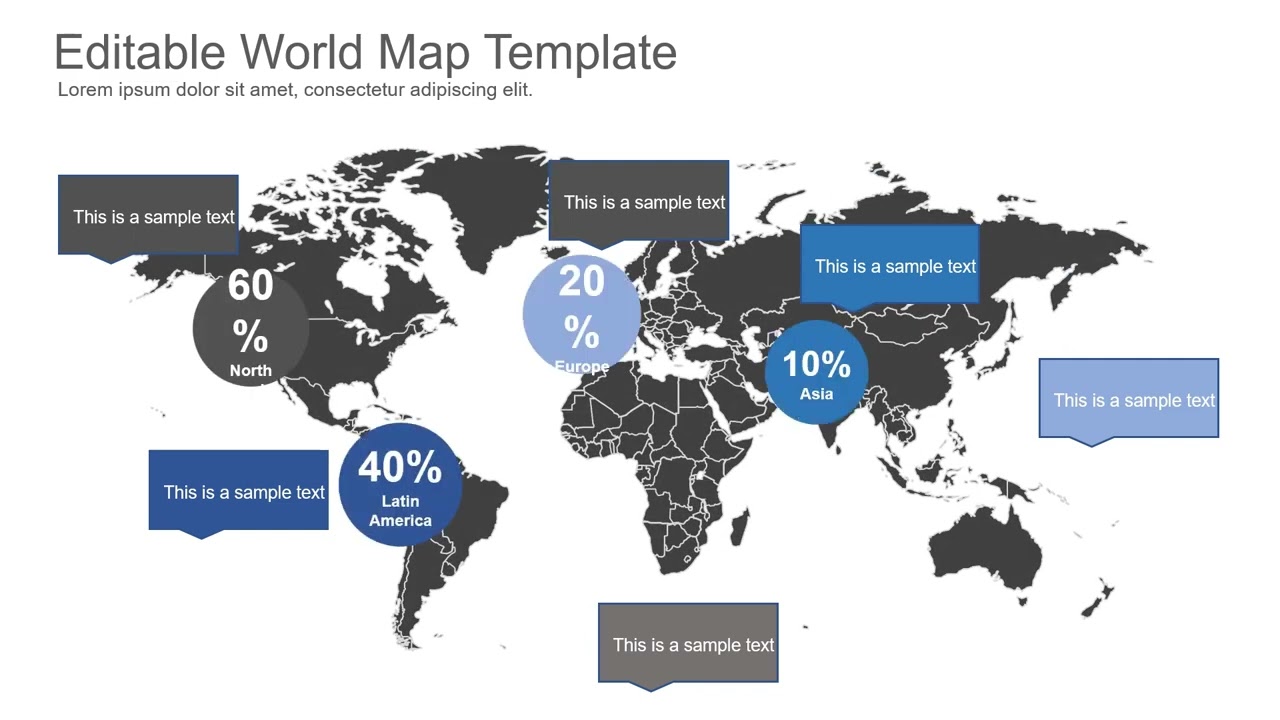 Editable World Map PowerPoint Template