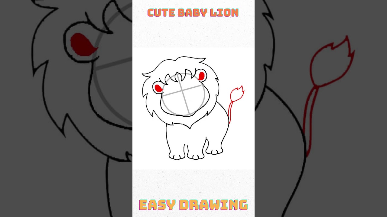 Easy cute baby lion drawing #easytodraw #cutedraws