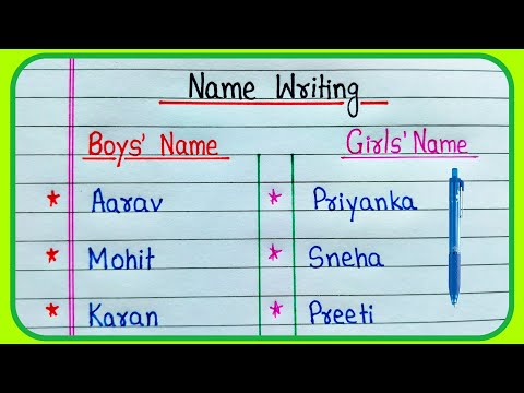 Name Writing in English/Boys Name/Girls Name/Indian Names of Boys and Girls