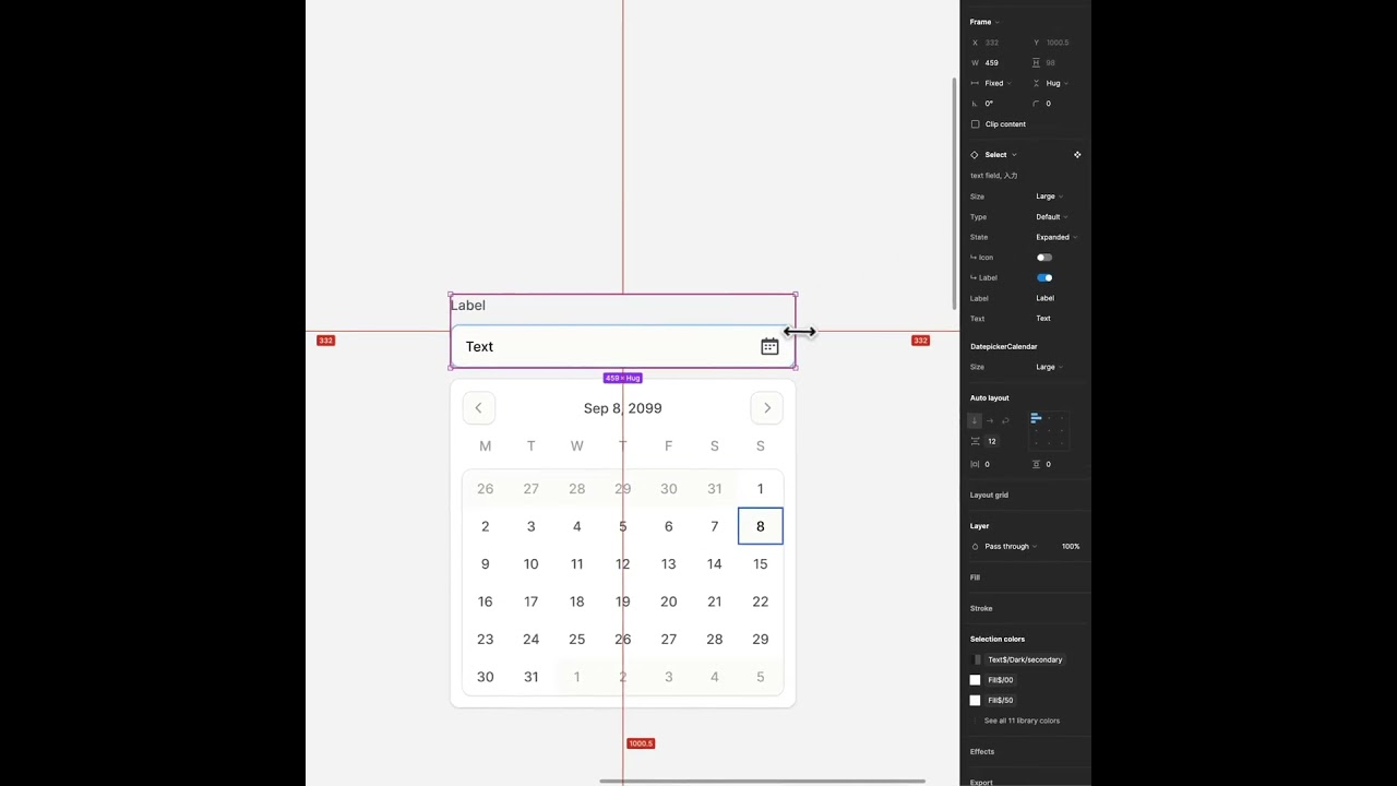 Responsive Date Picker Component in Figma #uidesign #designsystems