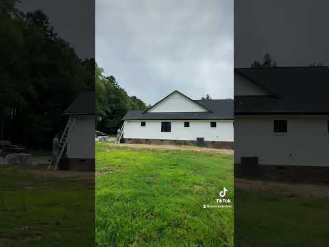 61 ft Gutter up as the storm was coming in Salisbury NC #Ottergutters #704