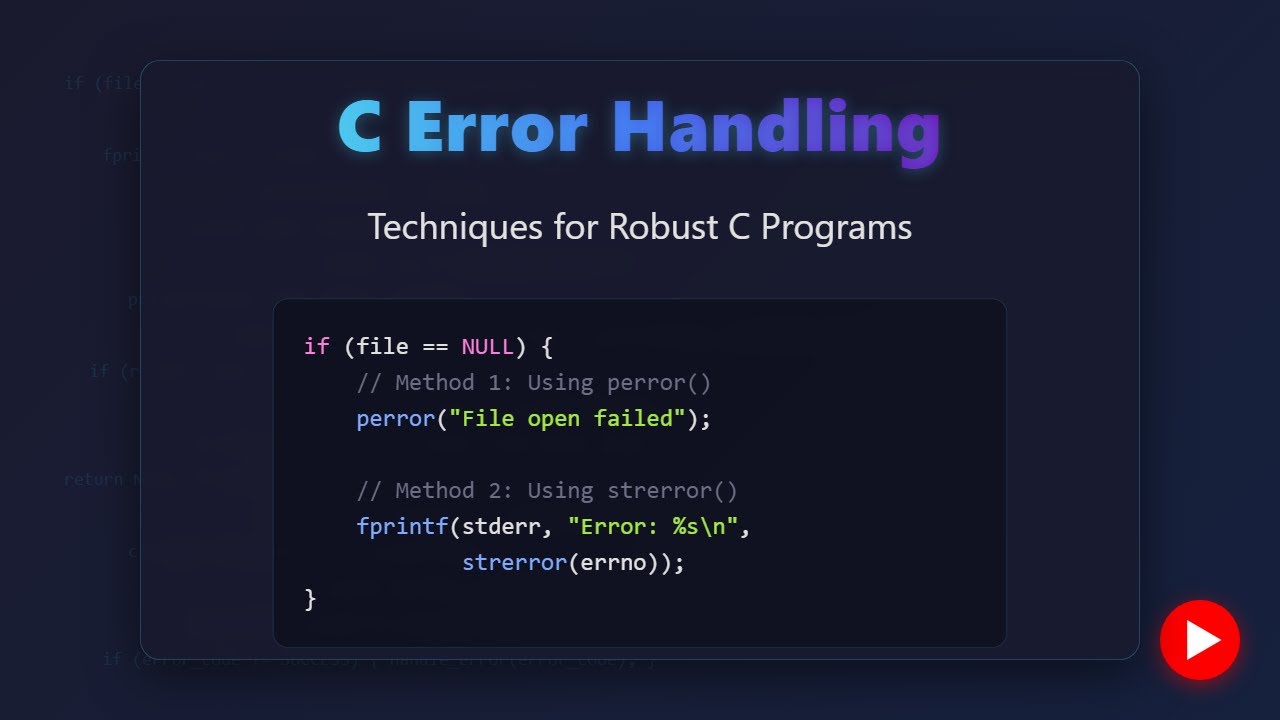 C Error Handling for Beginners: Return Codes, errno & Best Practices 🛠️