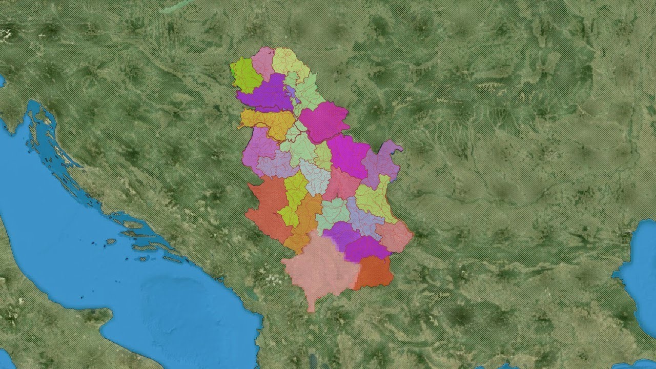Population distribution in Serbia  (1950 -- 2022)