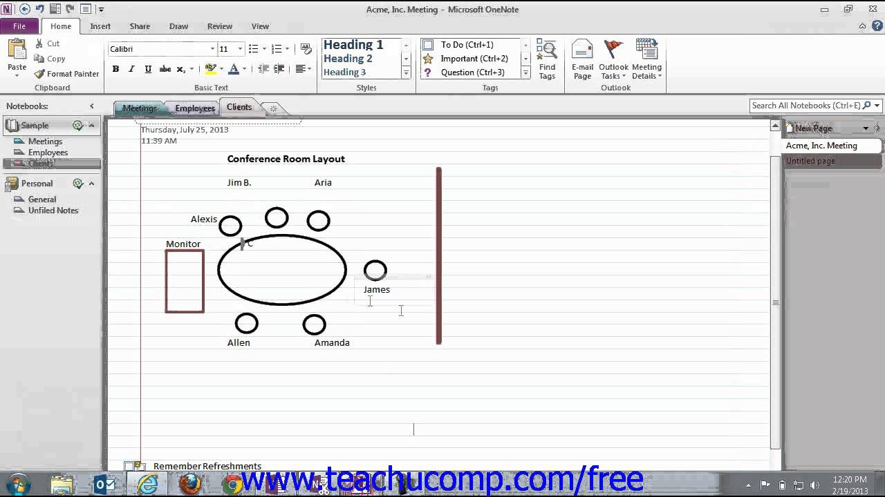 OneNote 2013 Tutorial Organizing the OneNote Interface Microsoft Training Lesson 8.1