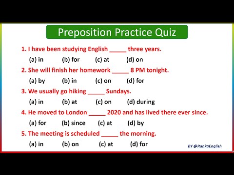 Preposition objective questions | Preposition in english grammar | Prepositions practice exercises