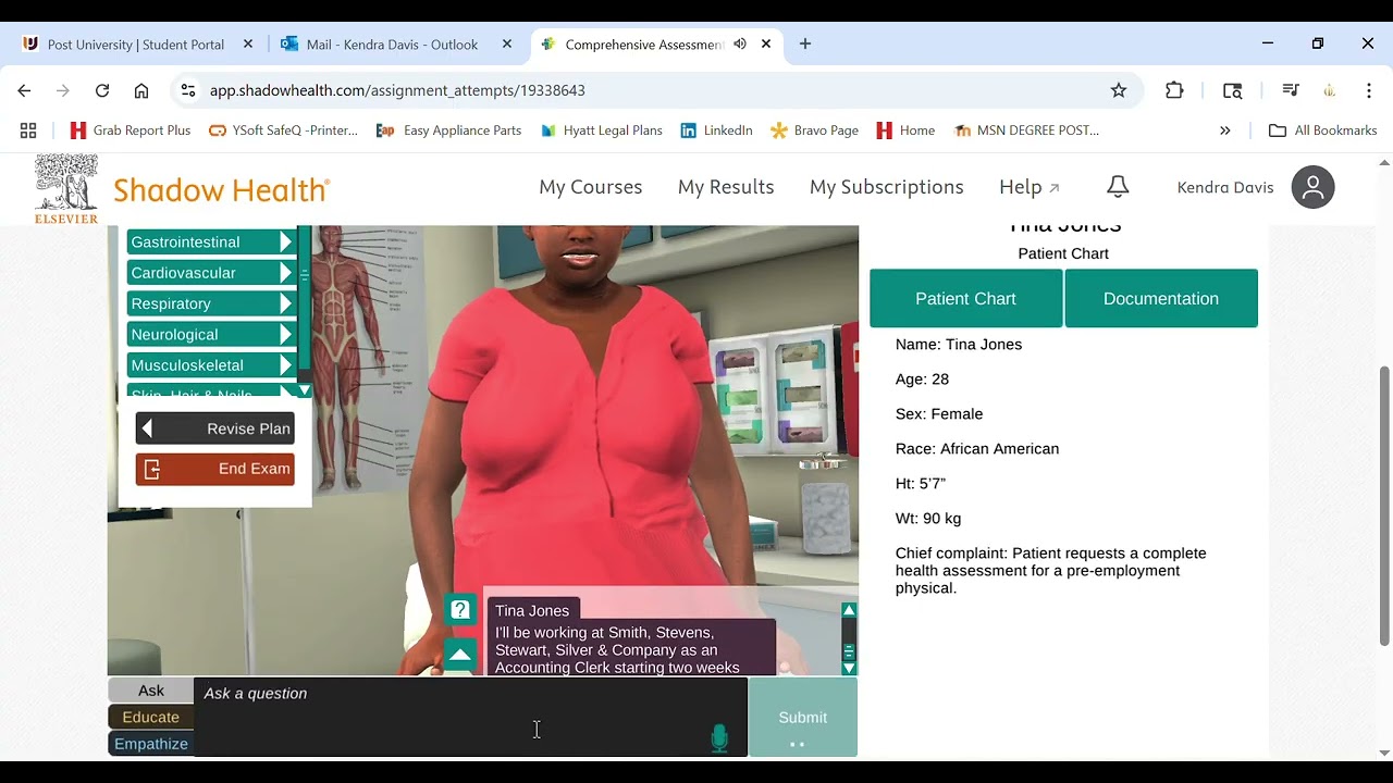 Comprehensive Assessment   In Progress Attempt   Shadow Health® │ Digital Clinical Experiences™ from