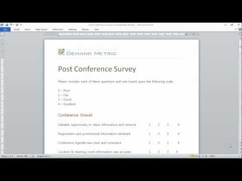 Post Conference Survey Template