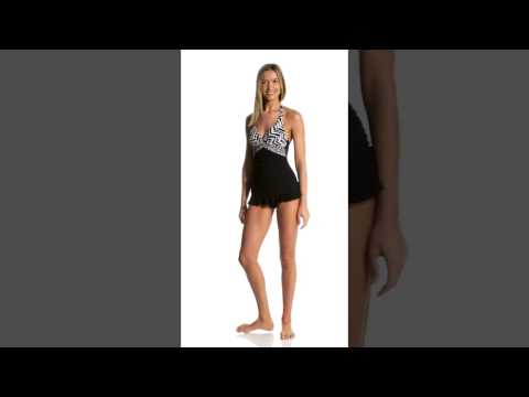 Profile by Gottex Marble Halter Swimdress | SwimOutlet.com
