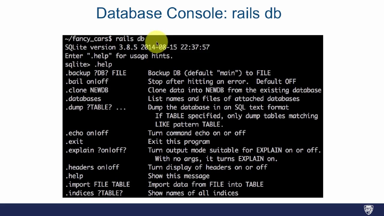 Database Setup and SQLite - Rails with Active Record and Action Pack