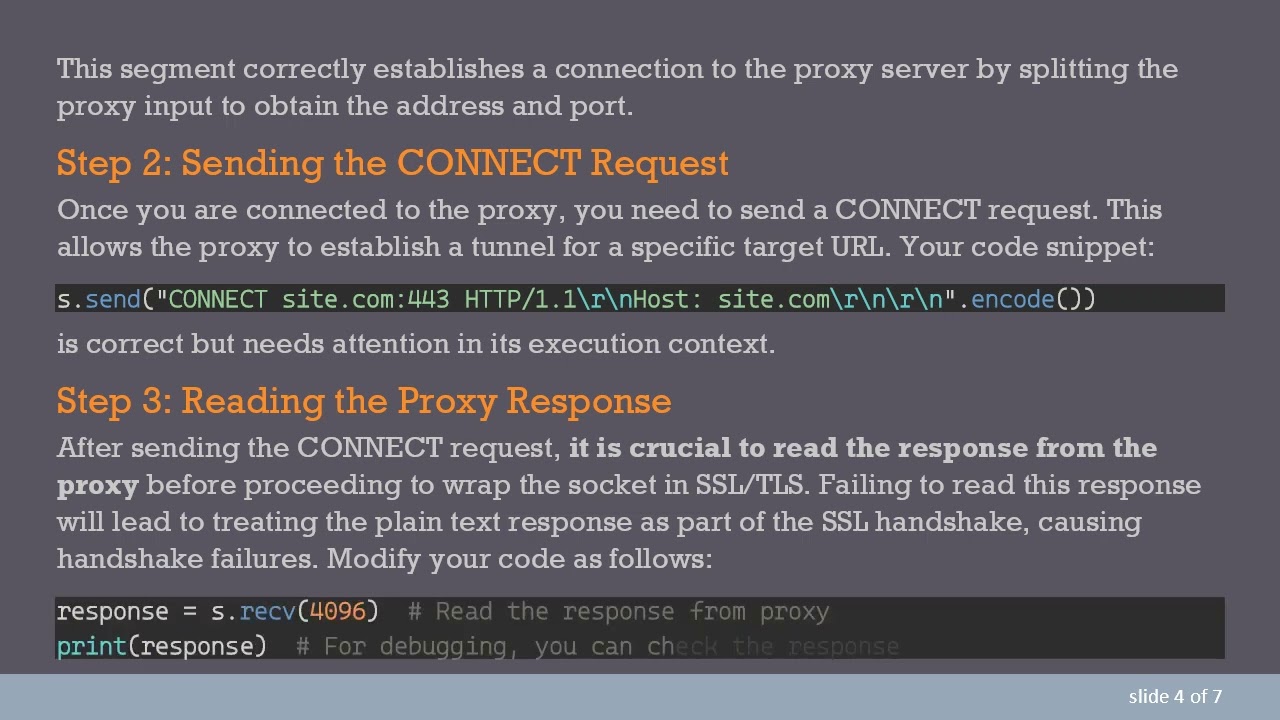 Solving Python Sockets Proxy Issues: SSL Versions and Unexpected Byte Responses