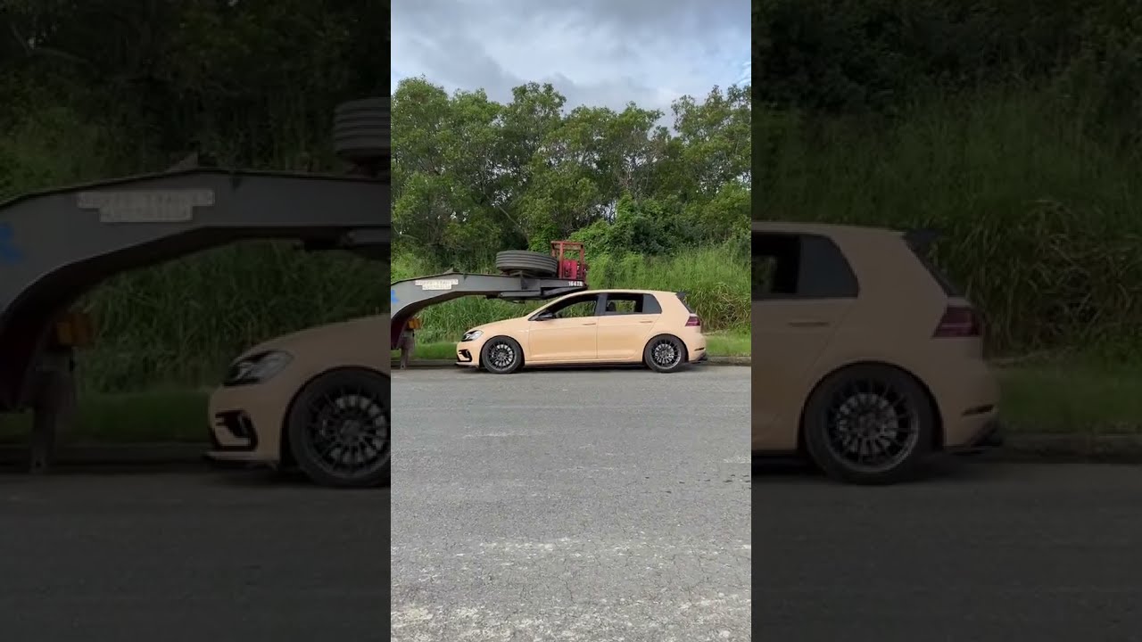 What's the weirdest place you've parked? #shorts #volkswagen #golfr #eurocars