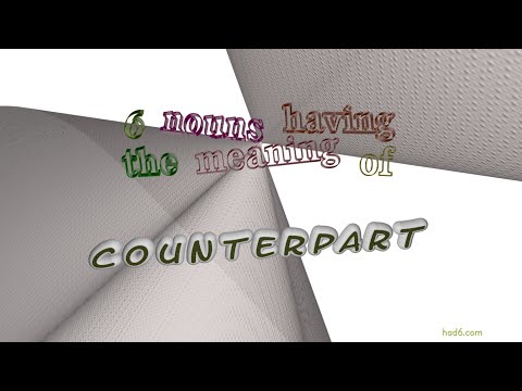 counterpart - 7 nouns synonym of counterpart (sentence examples)