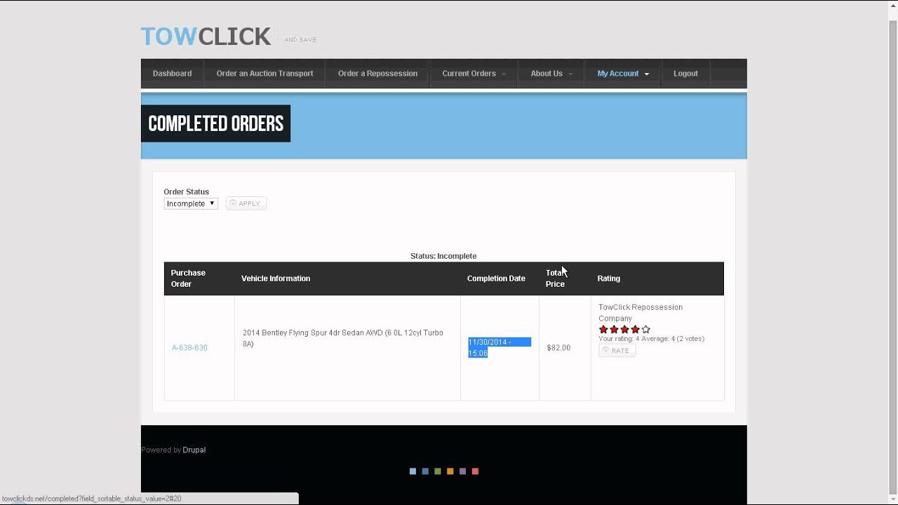 Reviewing Completed Orders