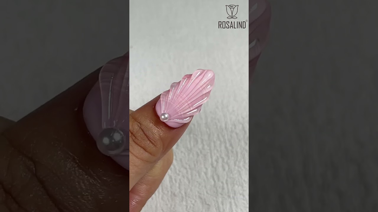 ROSALIND Sweet 3D Pearl Pink Seashell Nail🌷🐚  #rosalind #nailart #naildesign #nailtutorial #shorts
