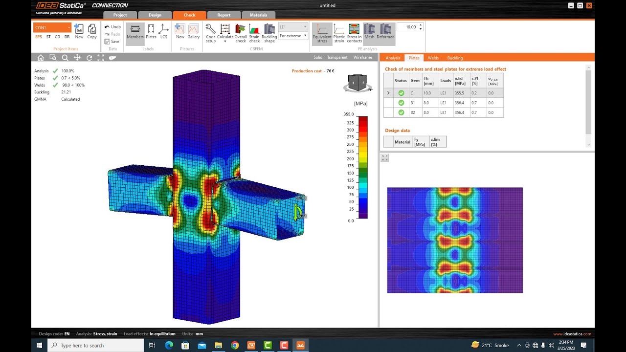 Steel connections design using software IDEA StatiCa