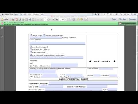 How to complete Case Information Sheet Colorado
