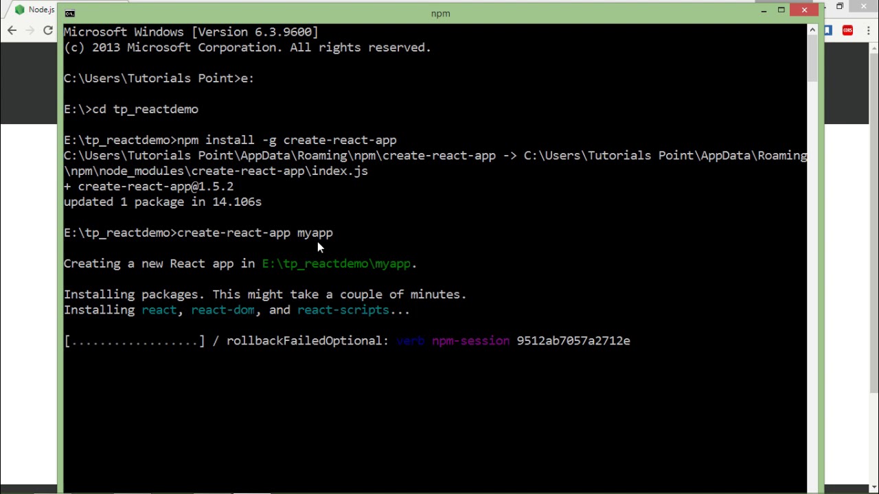 ReactJS - Environment Setup Through NPM