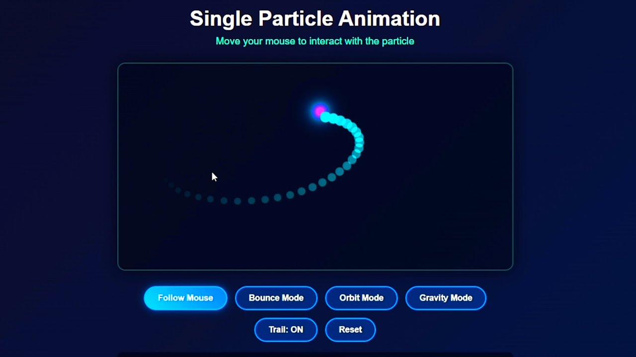 Single Particle Animation Using HTML | CSS | JS