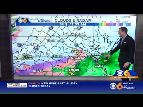 6 a.m. Sunday winter weather update in Richmond, Virginia