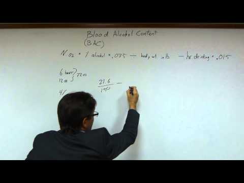 How to calculate Blood Alcohol Content