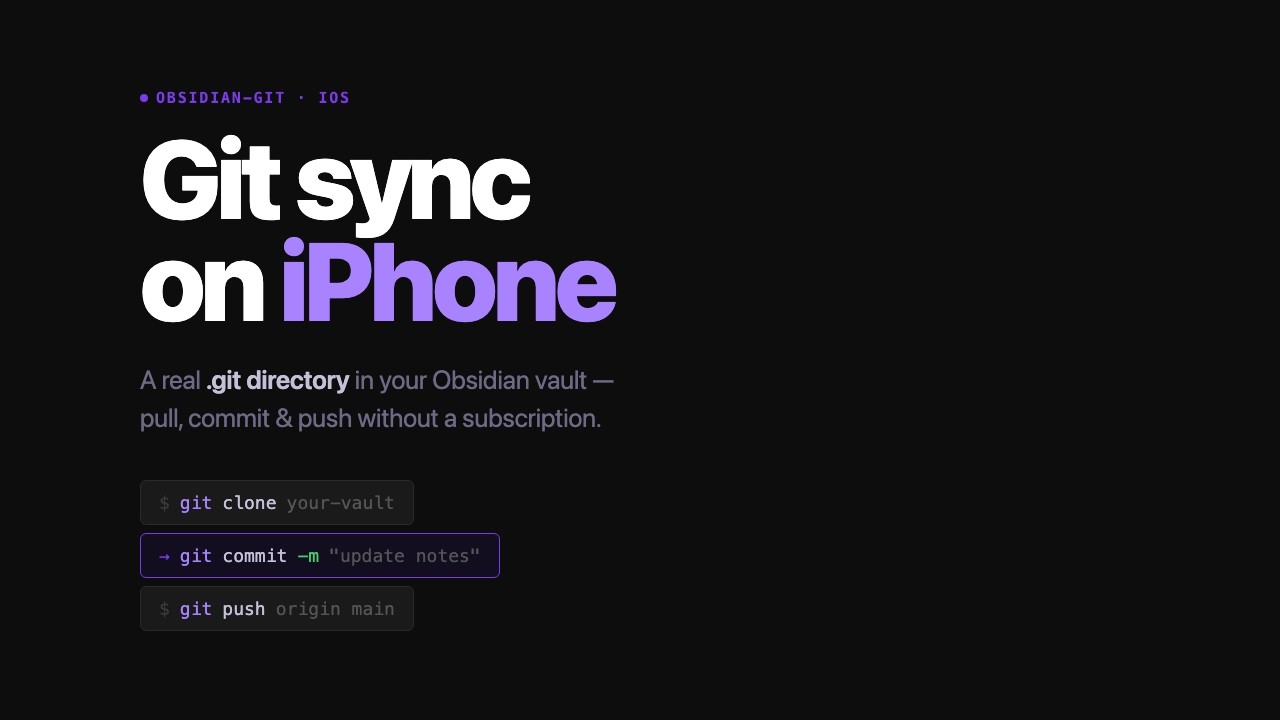 Git-Backed Obsidian Sync on iPhone (No Subscription) — Sync.md + Obsidian Git Setup