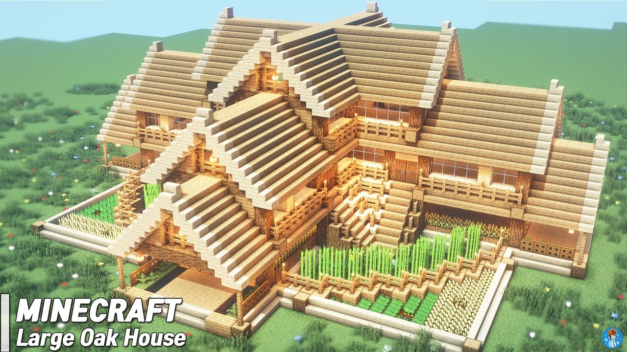 Minecraft : Large Oak House Tutorial l how to build (##39)