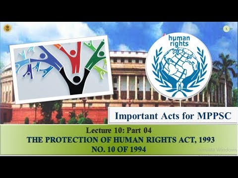 The Protection of Human Rights Act, 1993 - 4 Video Lecture - Crash ...