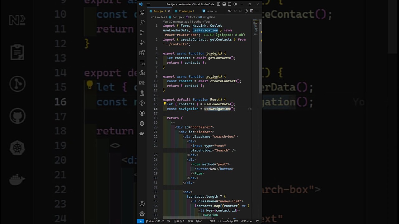 useNavigation hook for global Pending UI in React Router - react18 #react #javascript