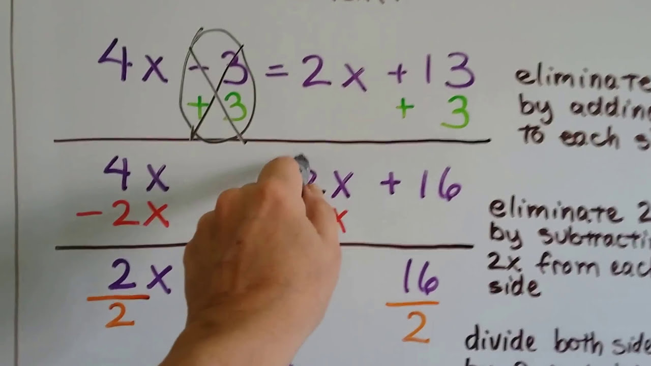 Grade 8 Math #7.4a, Linear Equations - One, Many, No solutions