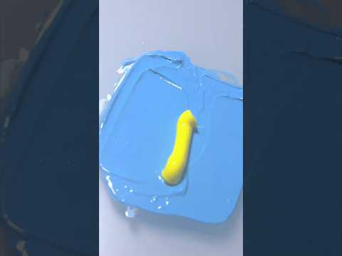 Watch How Light Blue & Neon Yellow Mix Together! Magic of colors #mixing #paint #satisfying #shorts