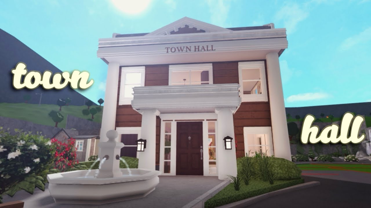 building a bloxburg TOWN HALL in my lakeside town