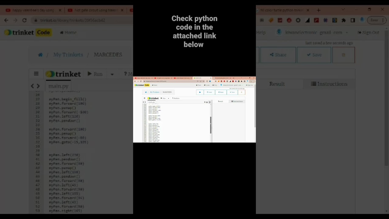 drawing #mercedesbenz #logo using #python #code #programming #trinket #computer #tutorial #diy #tech